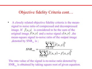 Fidelity criteria in image compression | PPT