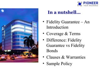 Fidelity guarantee briefing | PPT