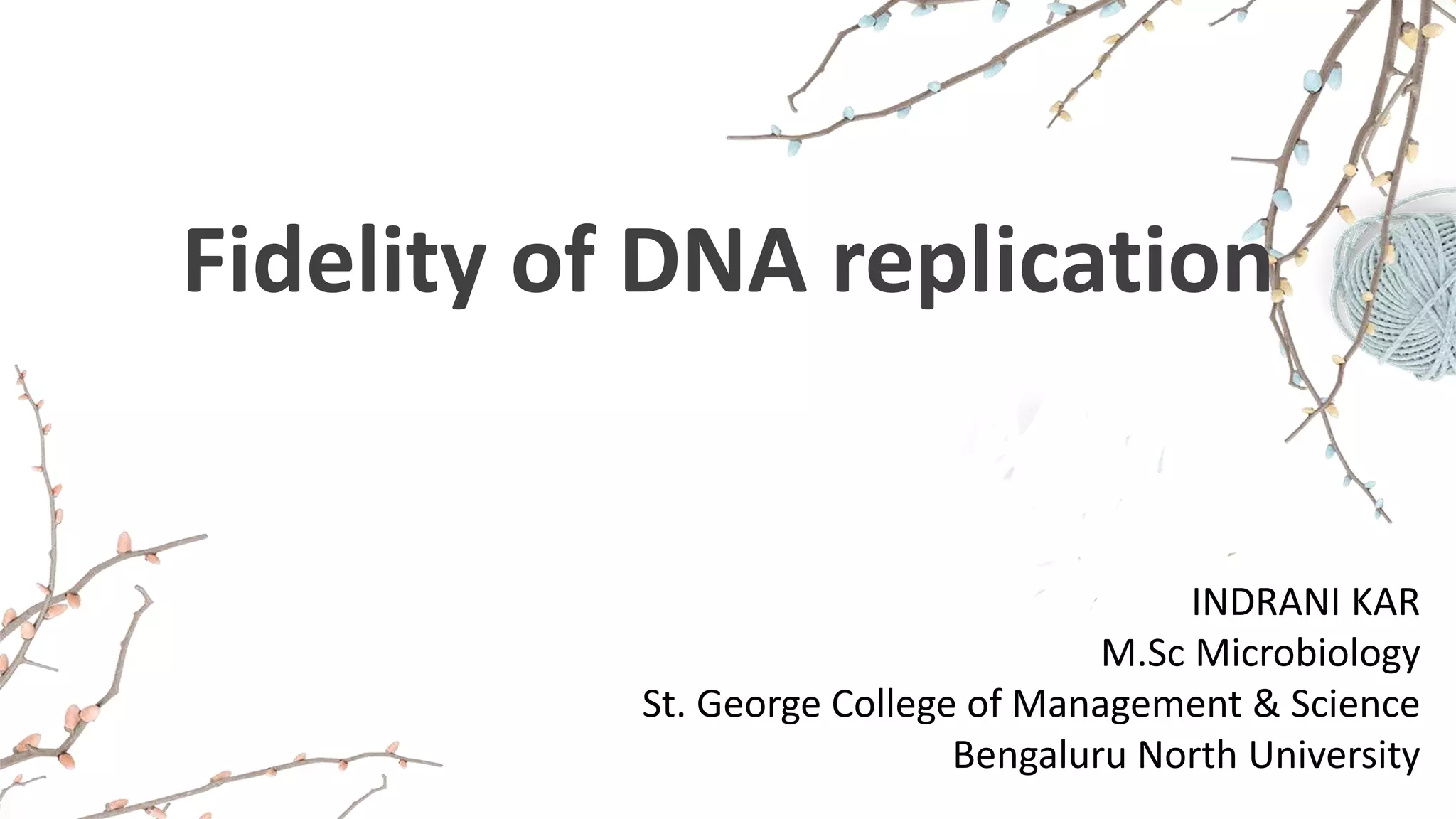 Fidelity of DNA replication | PPTX