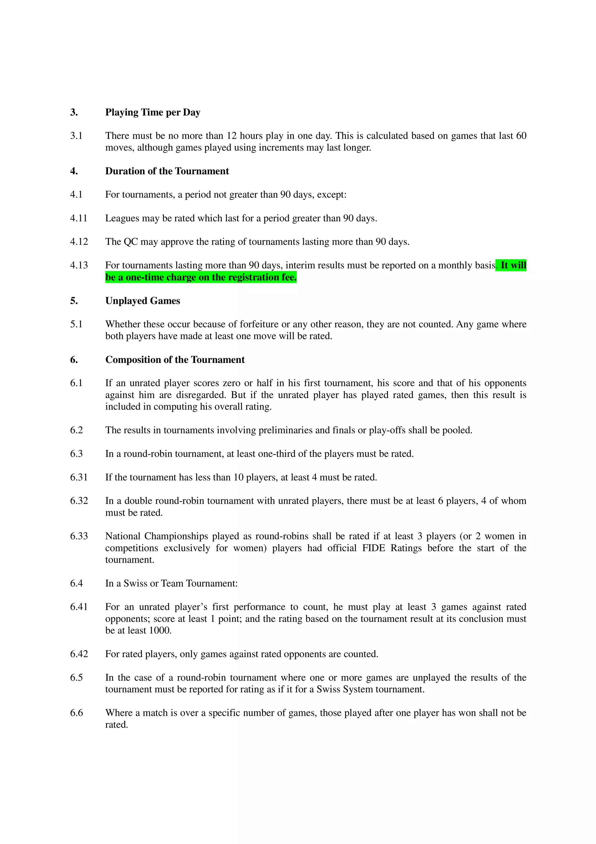 FIDE Rating Regulations | PDF