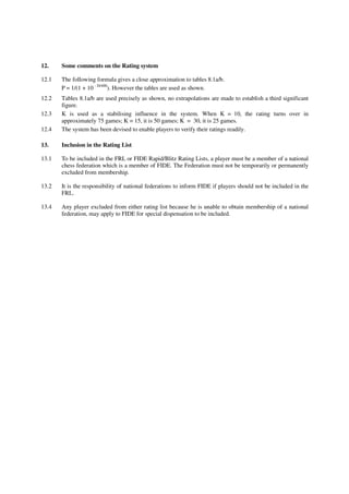 FIDE Rating Regulations | PDF | Board Games and Puzzles | Games and Puzzles