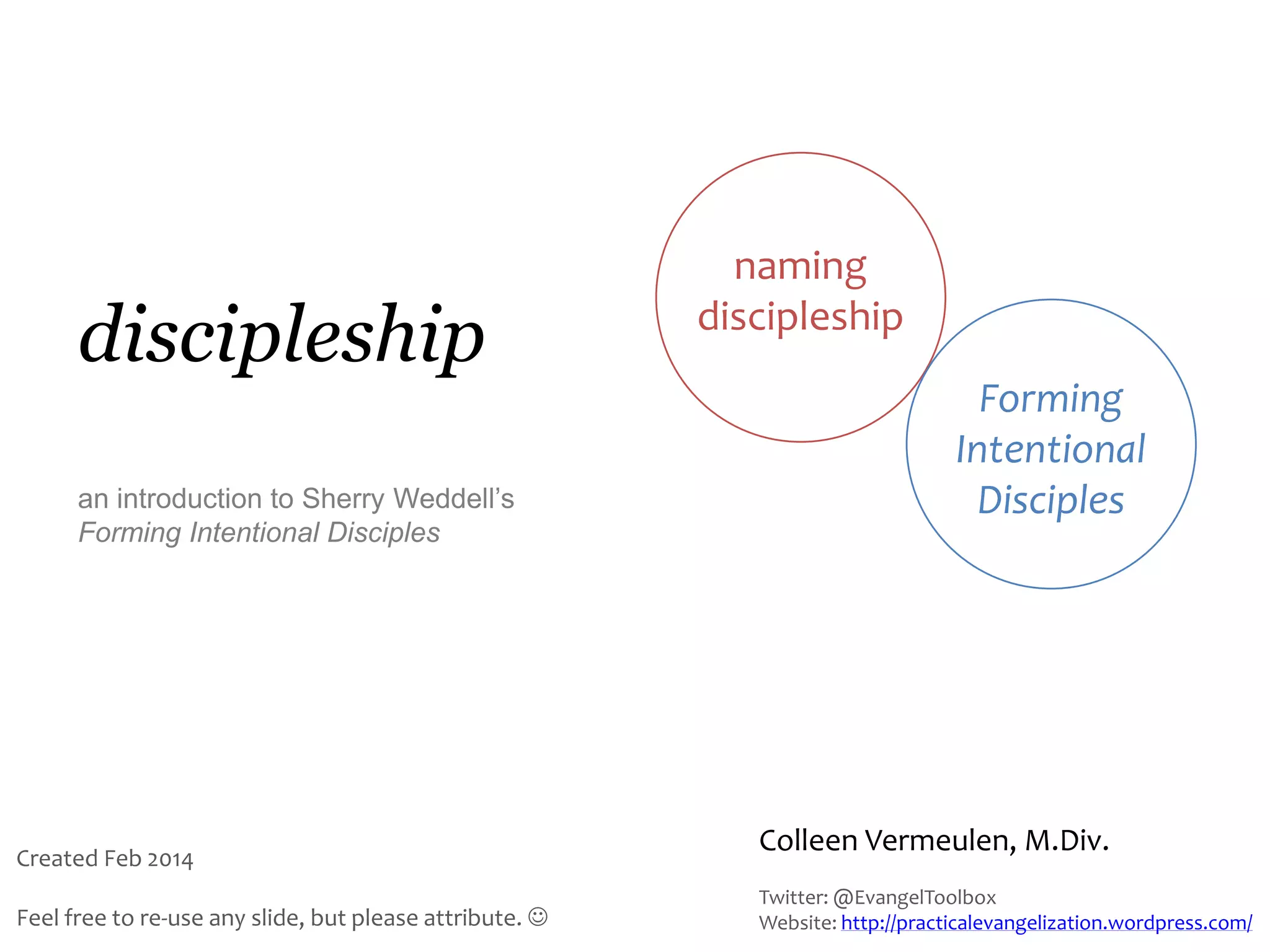 Catholic Discipleship and "Forming Intentional Disciples" | PPTX