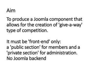 Developing a prize-giveaway style component | PPT