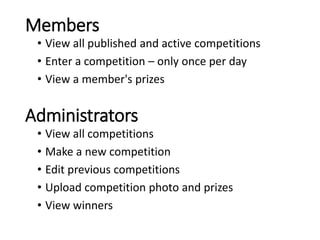 Developing a prize-giveaway style component | PPT
