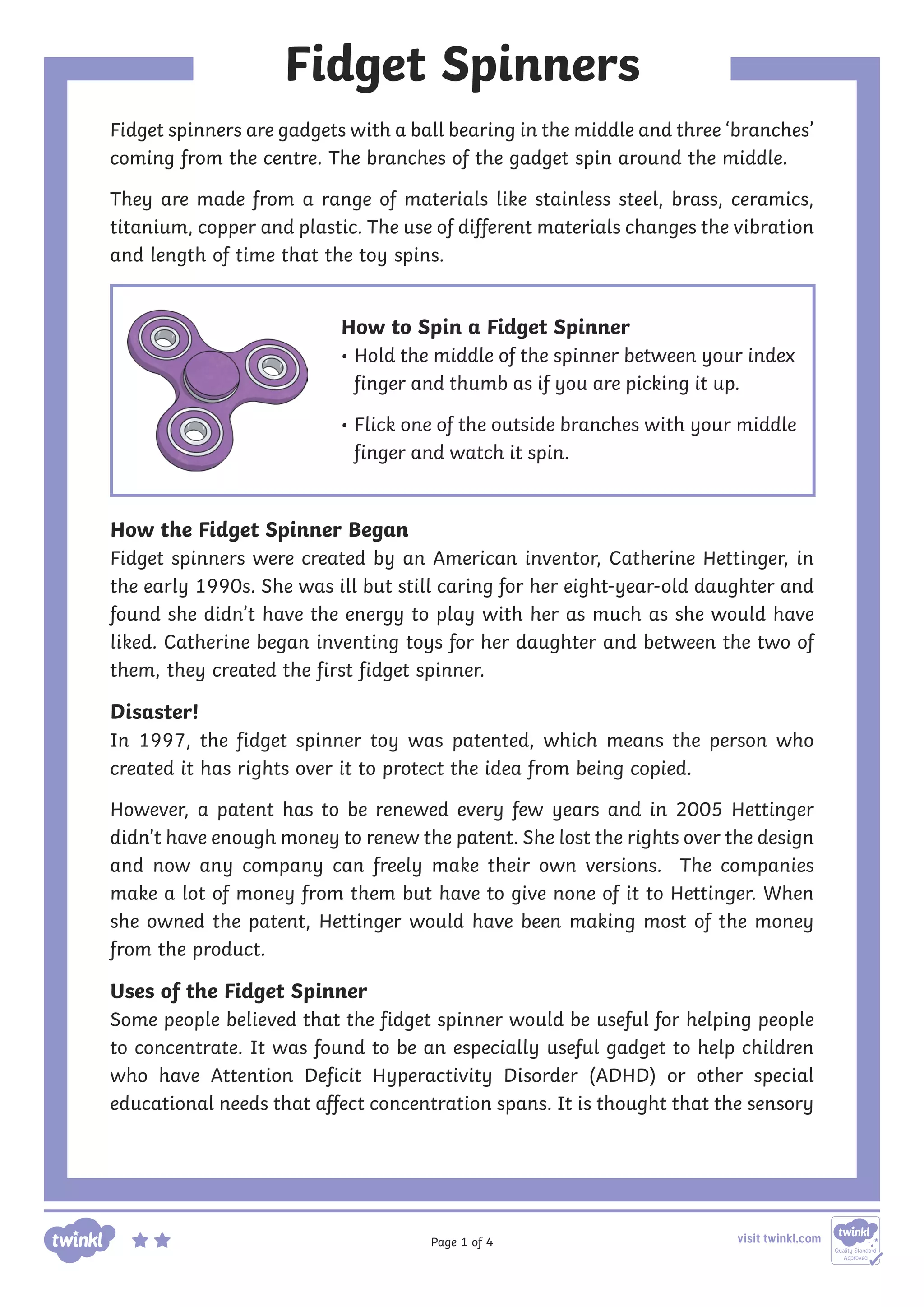 Fidget Spinners Differentiated Reading Comprehension.pdf