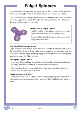 Fidget Spinners Differentiated Reading Comprehension.pdf