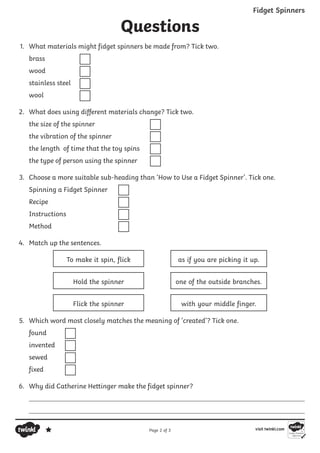 Fidget Spinners Differentiated Reading Comprehension.pdf