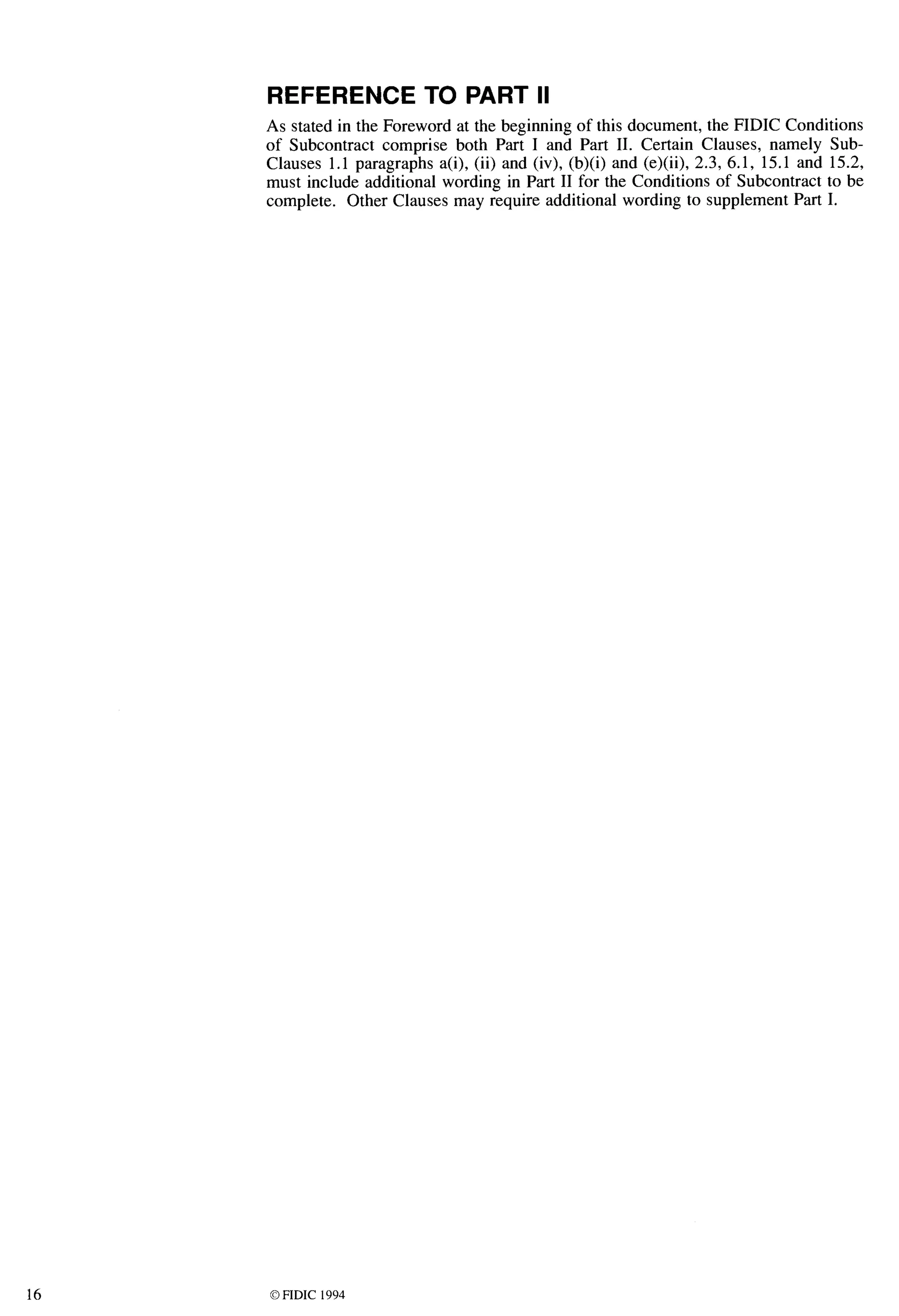 Fidic conditions of subcontract agreement | PDF