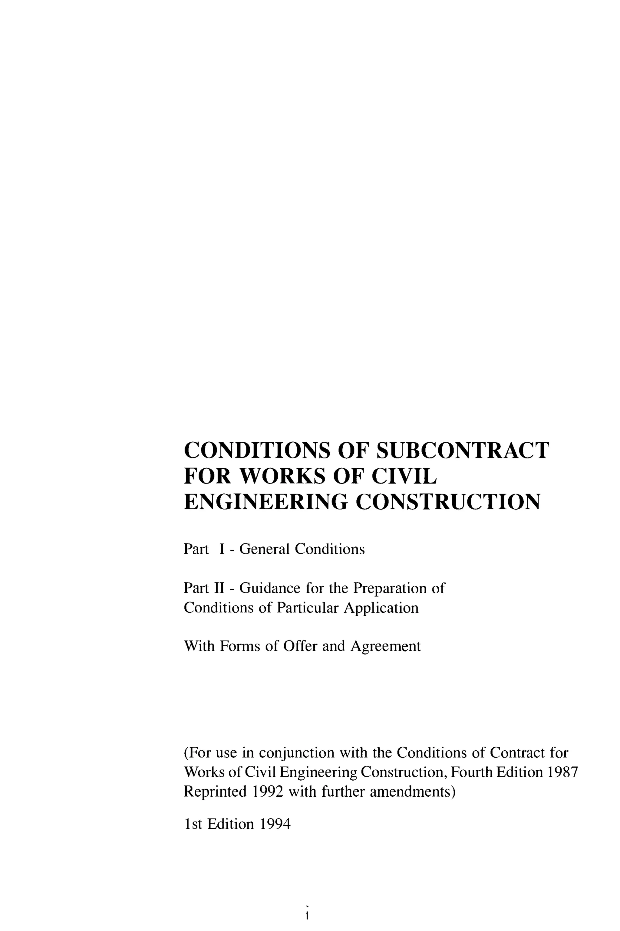 Fidic conditions of subcontract agreement | PDF