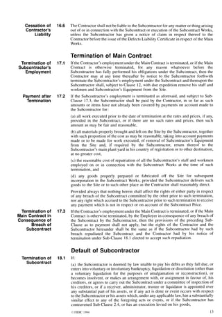 Fidic conditions of subcontract agreement | PDF
