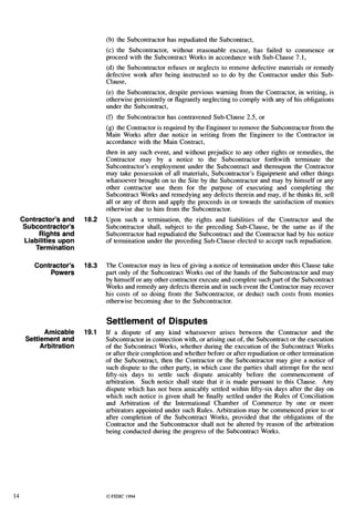 Fidic conditions of subcontract agreement | PDF