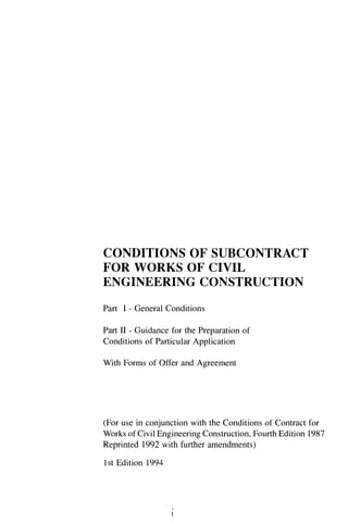 Fidic conditions of subcontract agreement | PDF