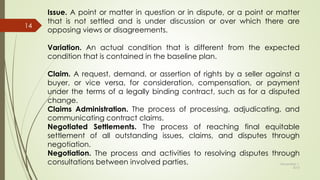 FIDIC variation, claim & dispute - CYLFEx workshop | PDF