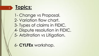 FIDIC variation, claim & dispute - CYLFEx workshop | PDF