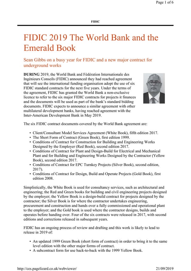 FIDIC 2019 | PDF | Construction Industry | Industries