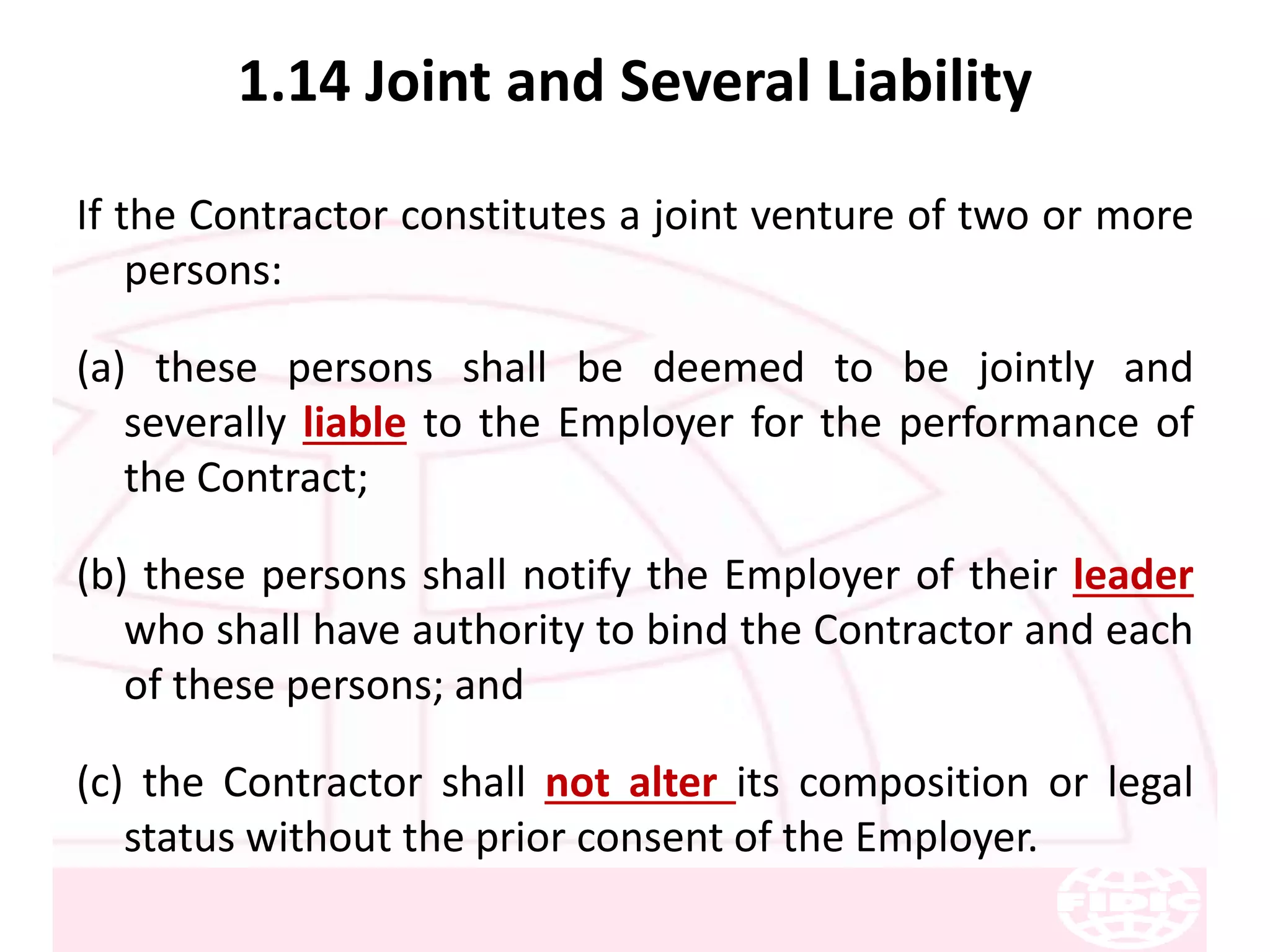 Fidic conditions of contract presentation | PPTX