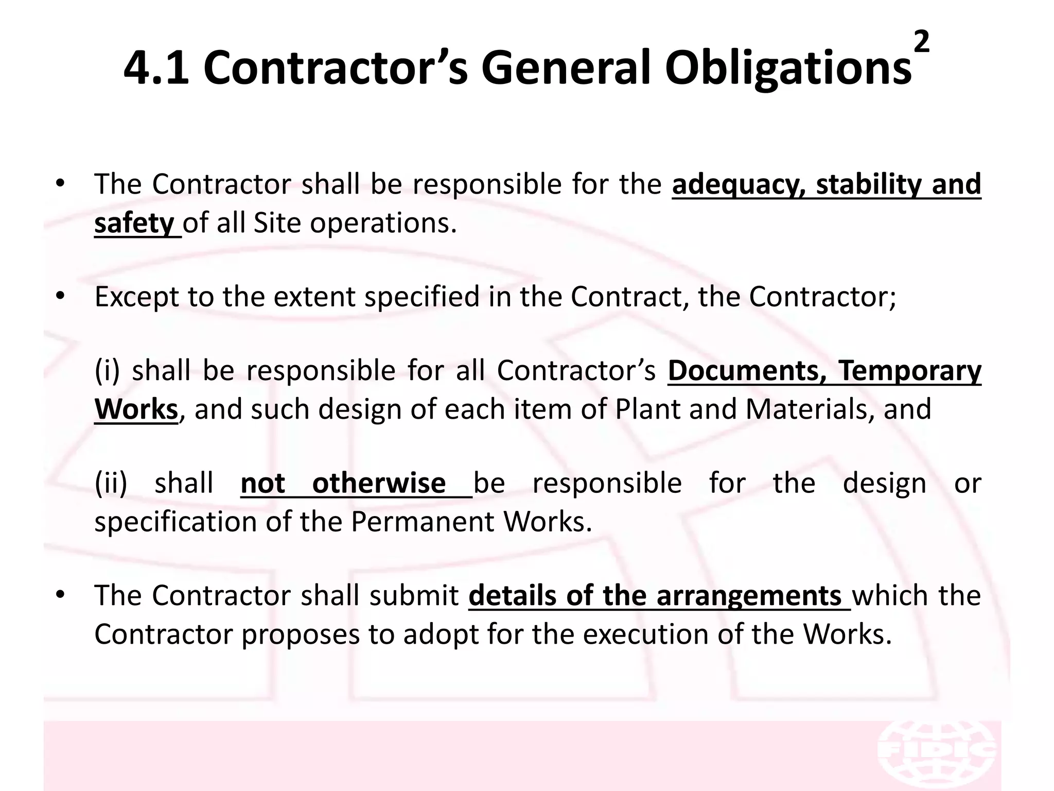 Fidic conditions of contract presentation | PPTX