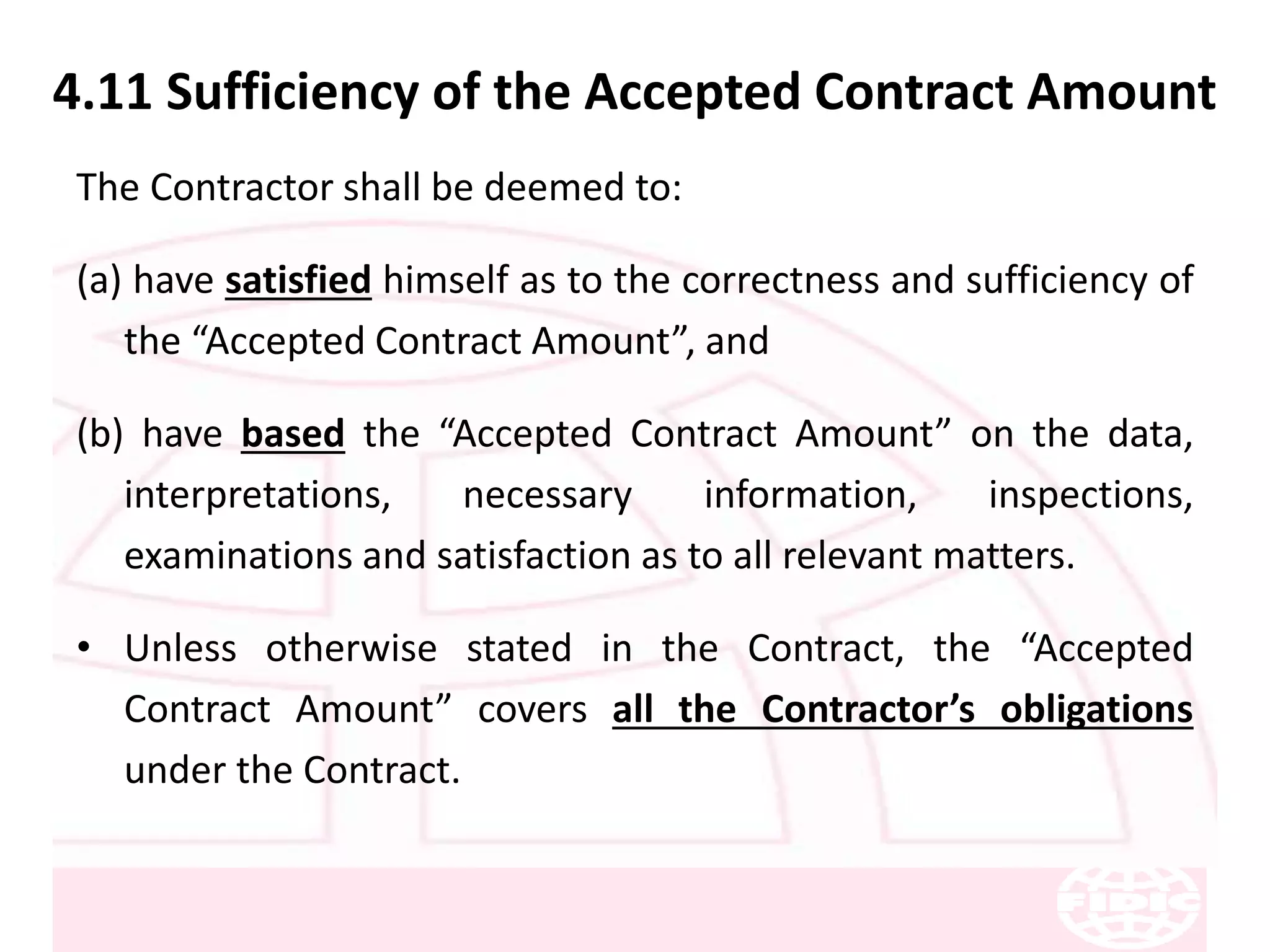 Fidic conditions of contract presentation | PPTX