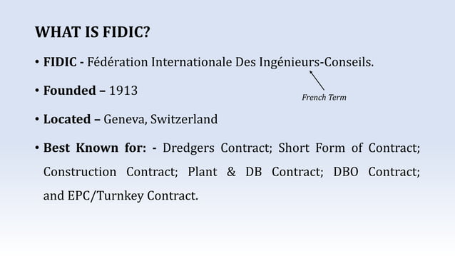 Fidic Form of Contract. | PPT