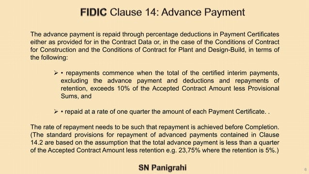 # FIDIC Payment Flow Charts # By SN Panigrahi | PPTX