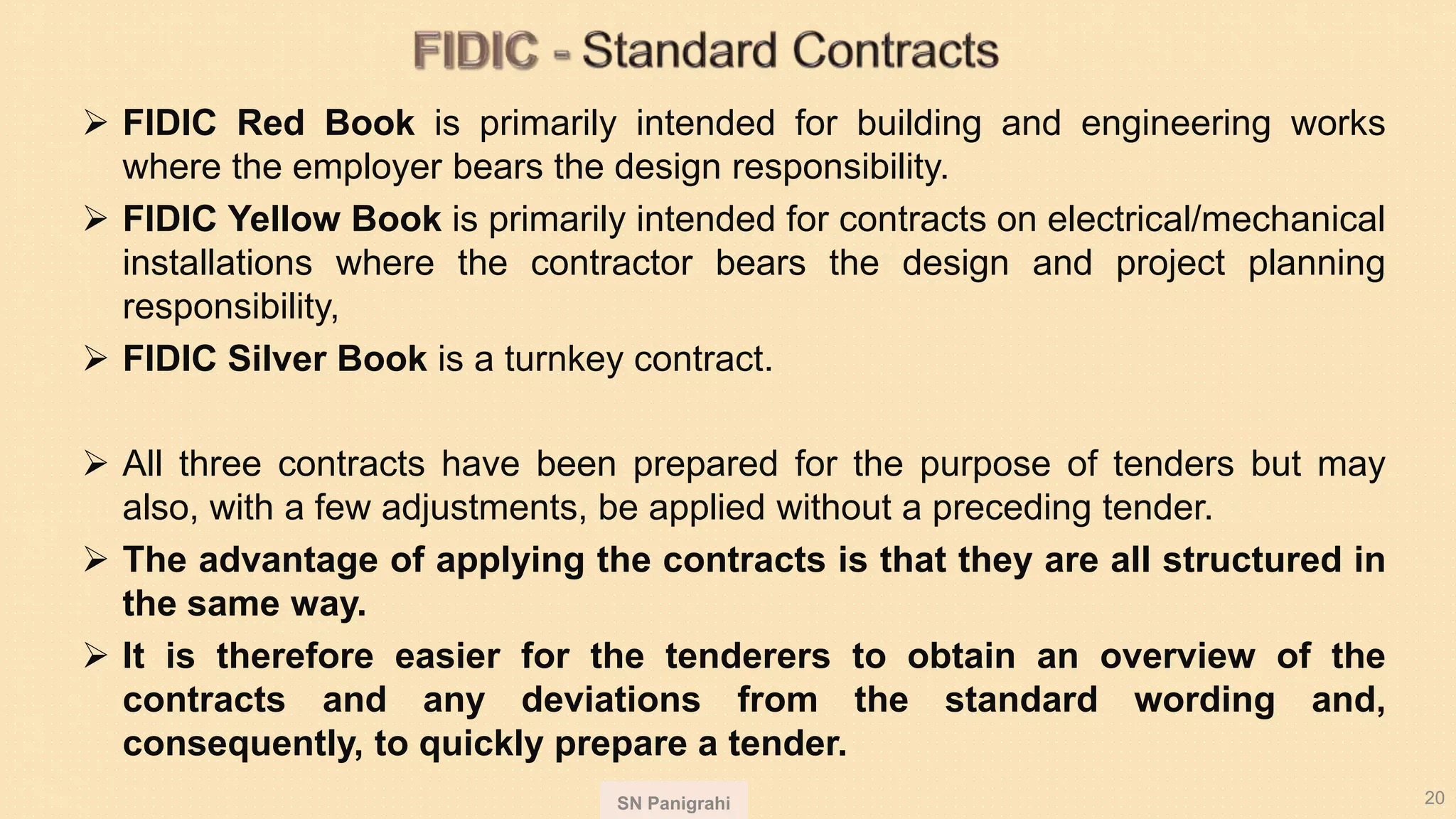 #FIDIC Understanding Basics# By SN Panigrahi | PPTX