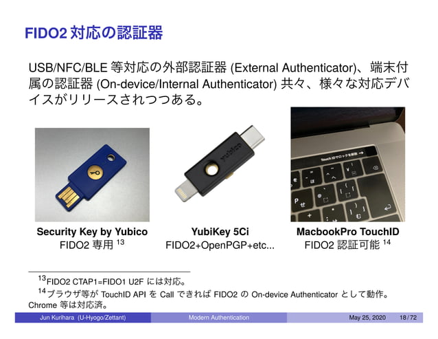 Modern Authentication -- FIDO2 Web Authentication (WebAuthn) を学ぶ -- | PPT