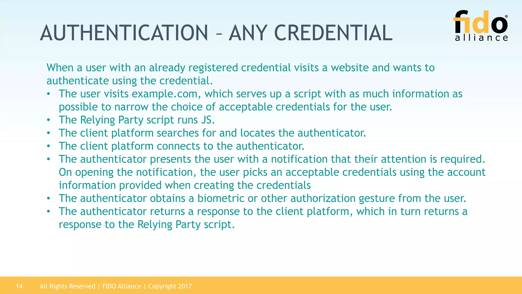 FIDO2 Specifications Overview | PPT
