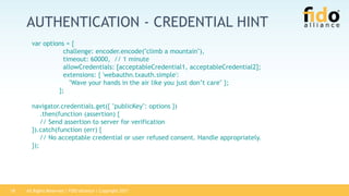 FIDO2 Specifications Overview | PPT