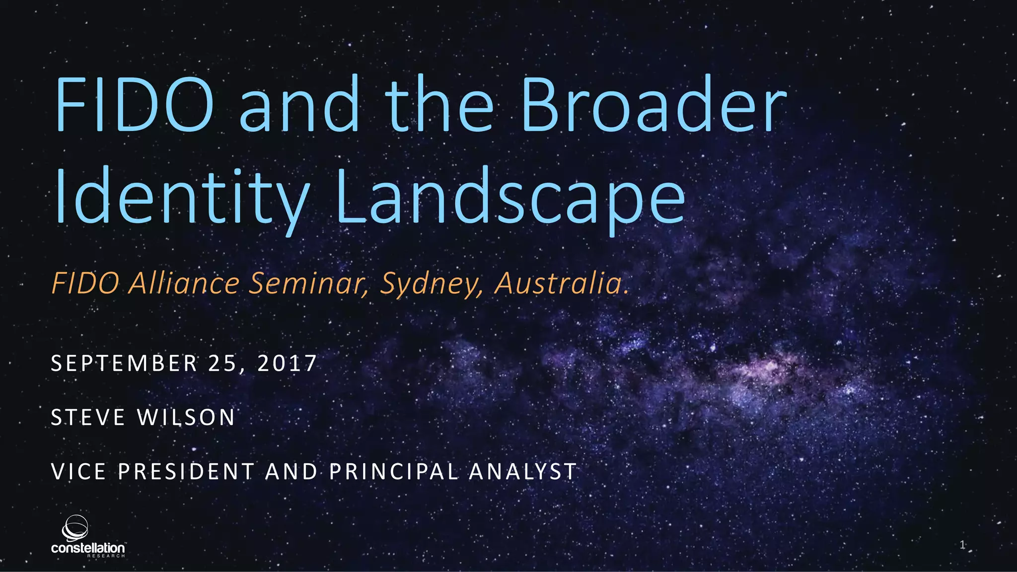 FIDO and the Broader Identity Landscape | PPT