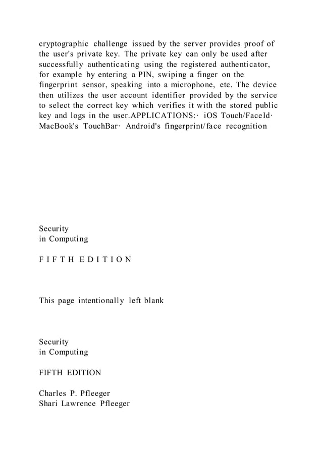 FIDO AUTHENTICATIONDEFINITION· Acronym FIDO stands for Fast I | PDF