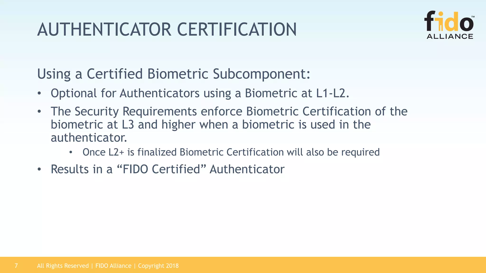 FIDO Biometric Certification Program | PDF