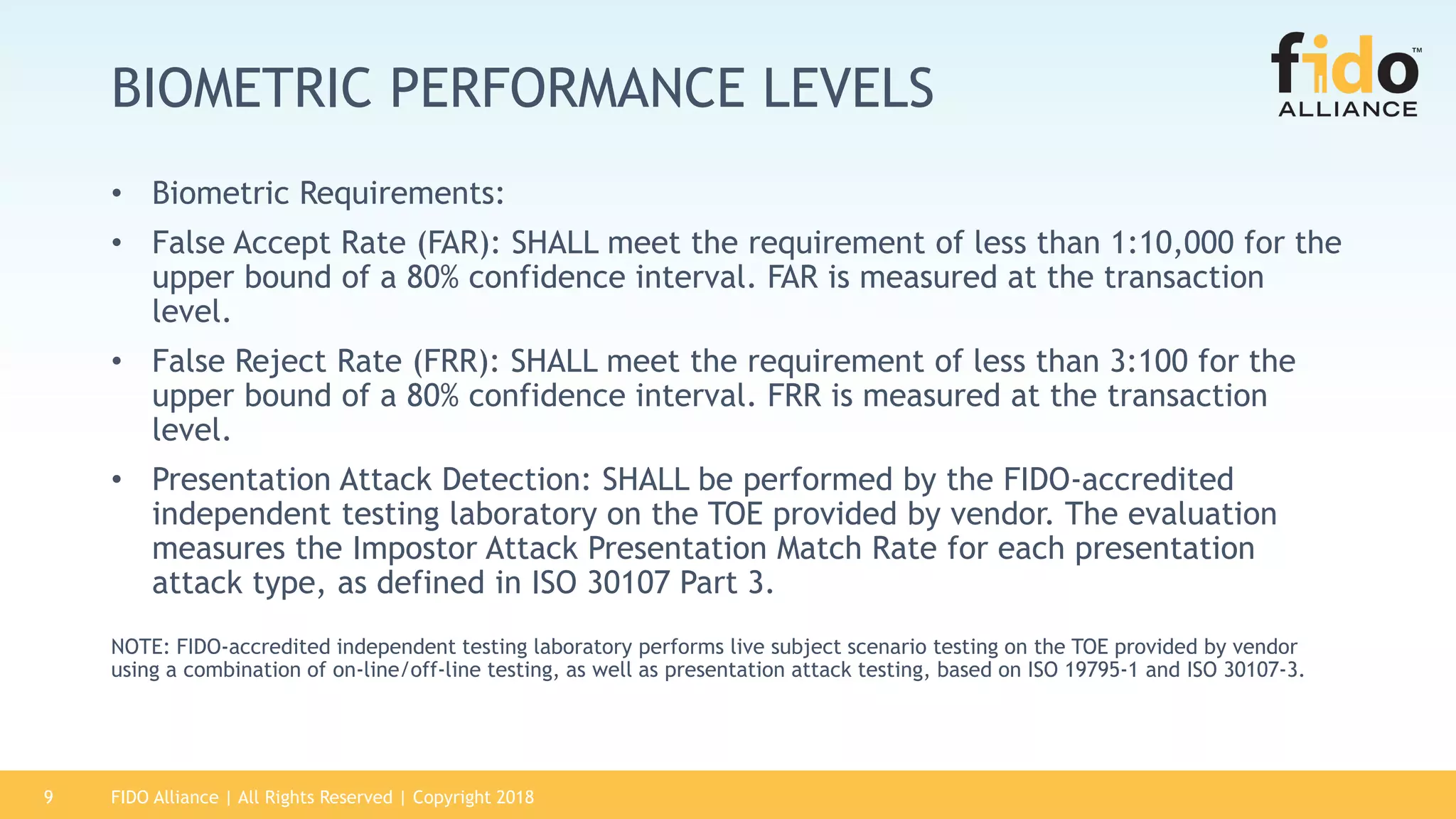 FIDO Biometric Certification Program | PDF