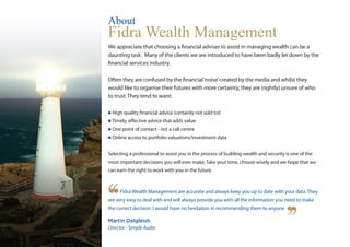 Fidra Wealth management Client Brochure | PPT