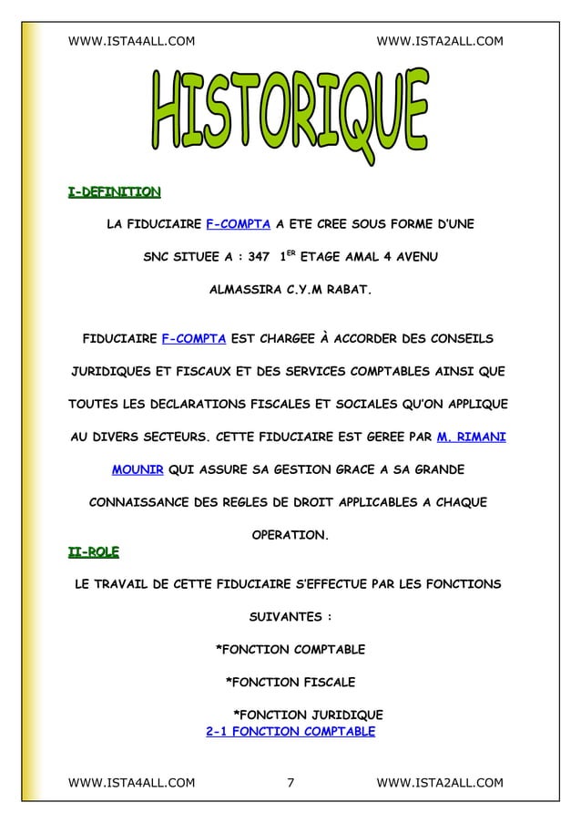 Rapport de stage Fiduciaire3 | PDF