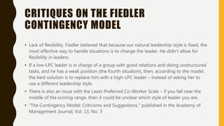 Fiedler’s Contingency Theory | PPTX