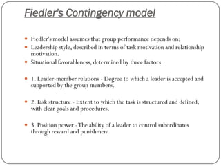 Fiedlers Contigency Model | PPT