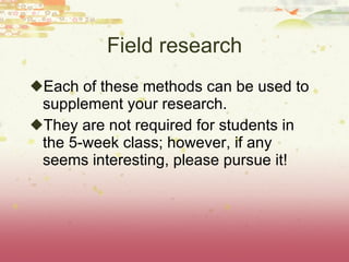 Field Resources | PPT