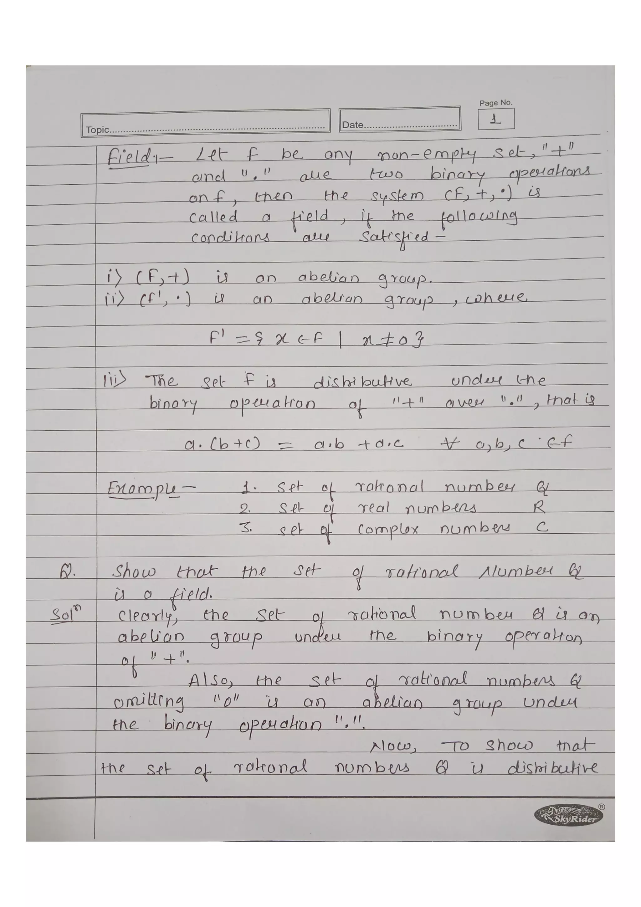 FIELD in Discrete Structure | PDF