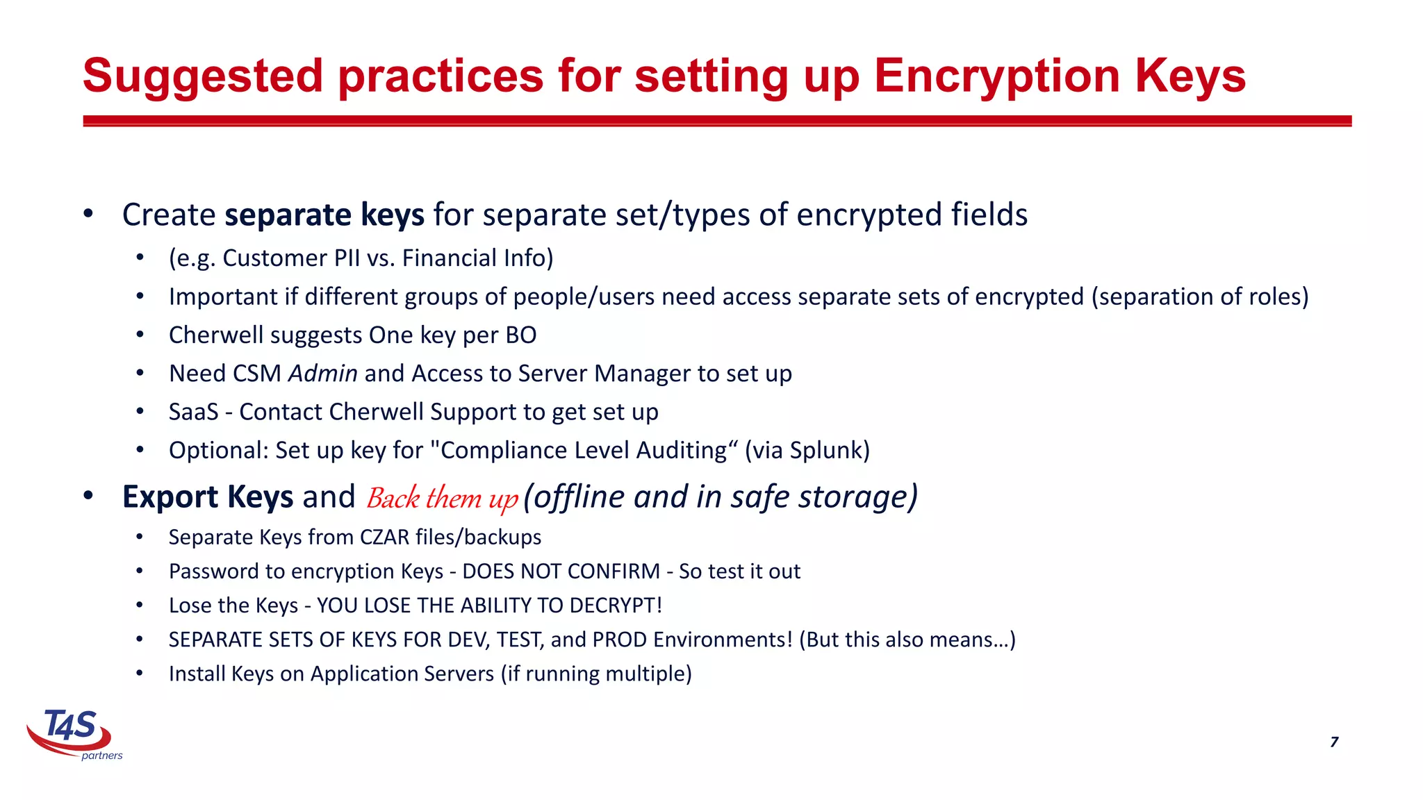 Overview of Field encryption in Cherwell 9.1 | PPT