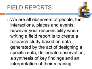 field-reports.ppt