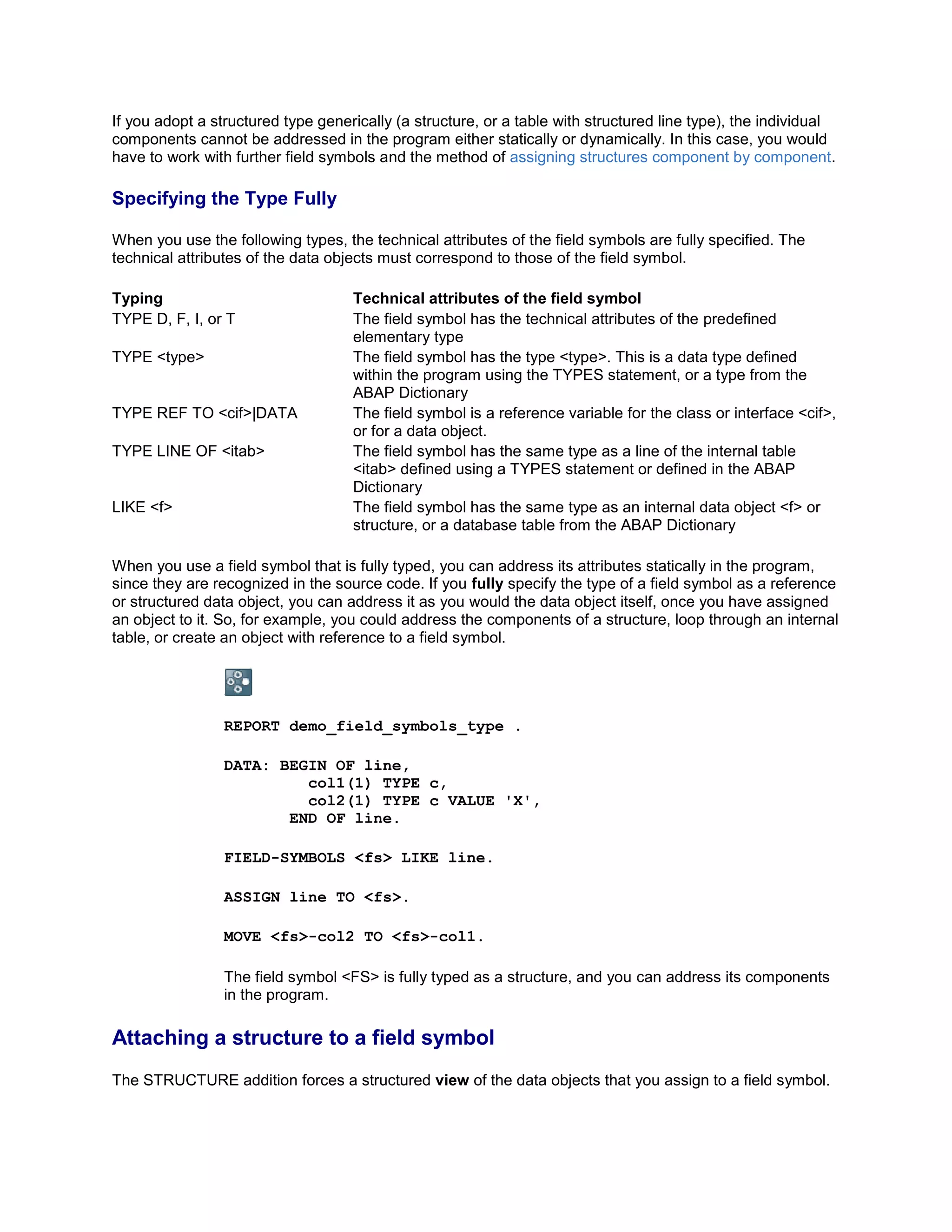 Field symbols | DOCX