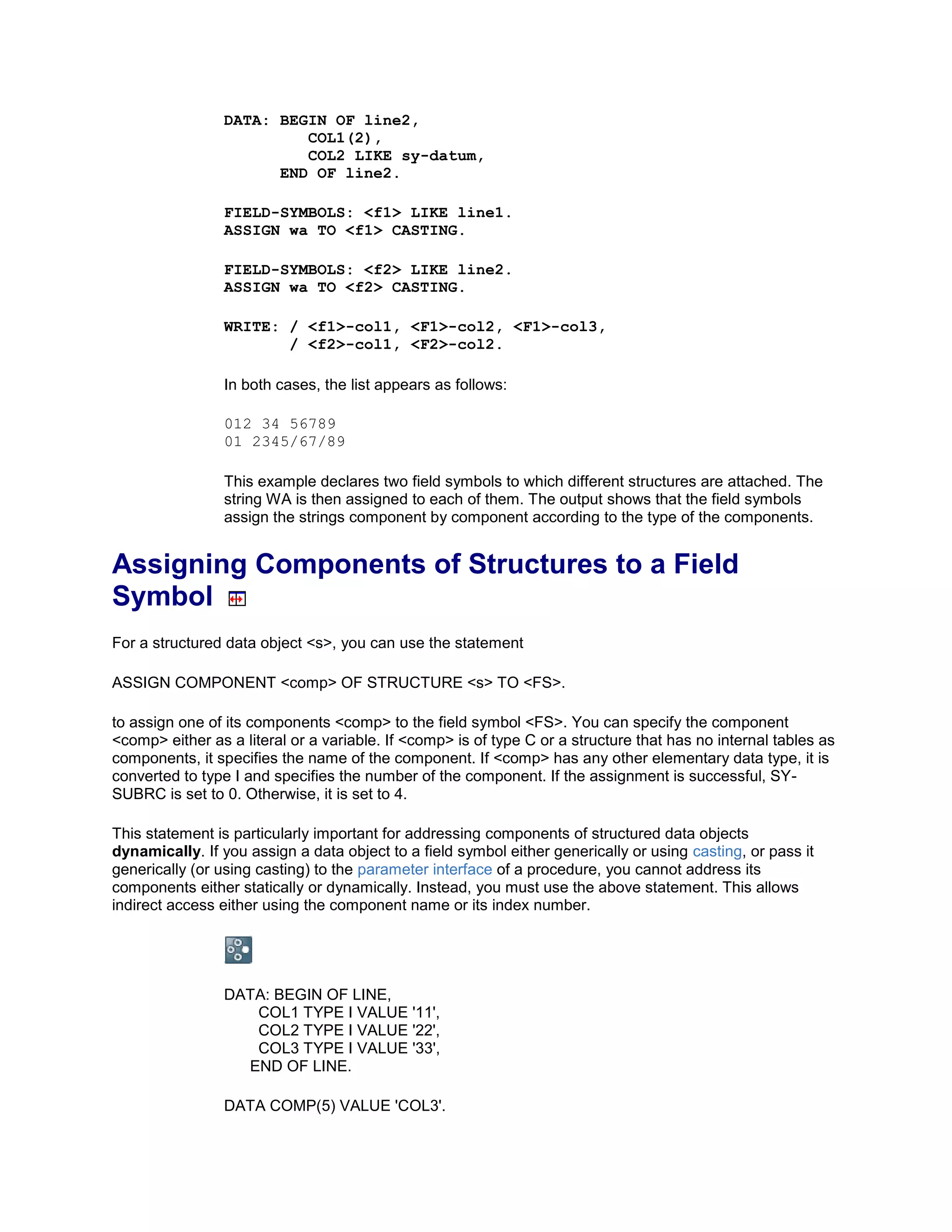 Field symbols | DOCX
