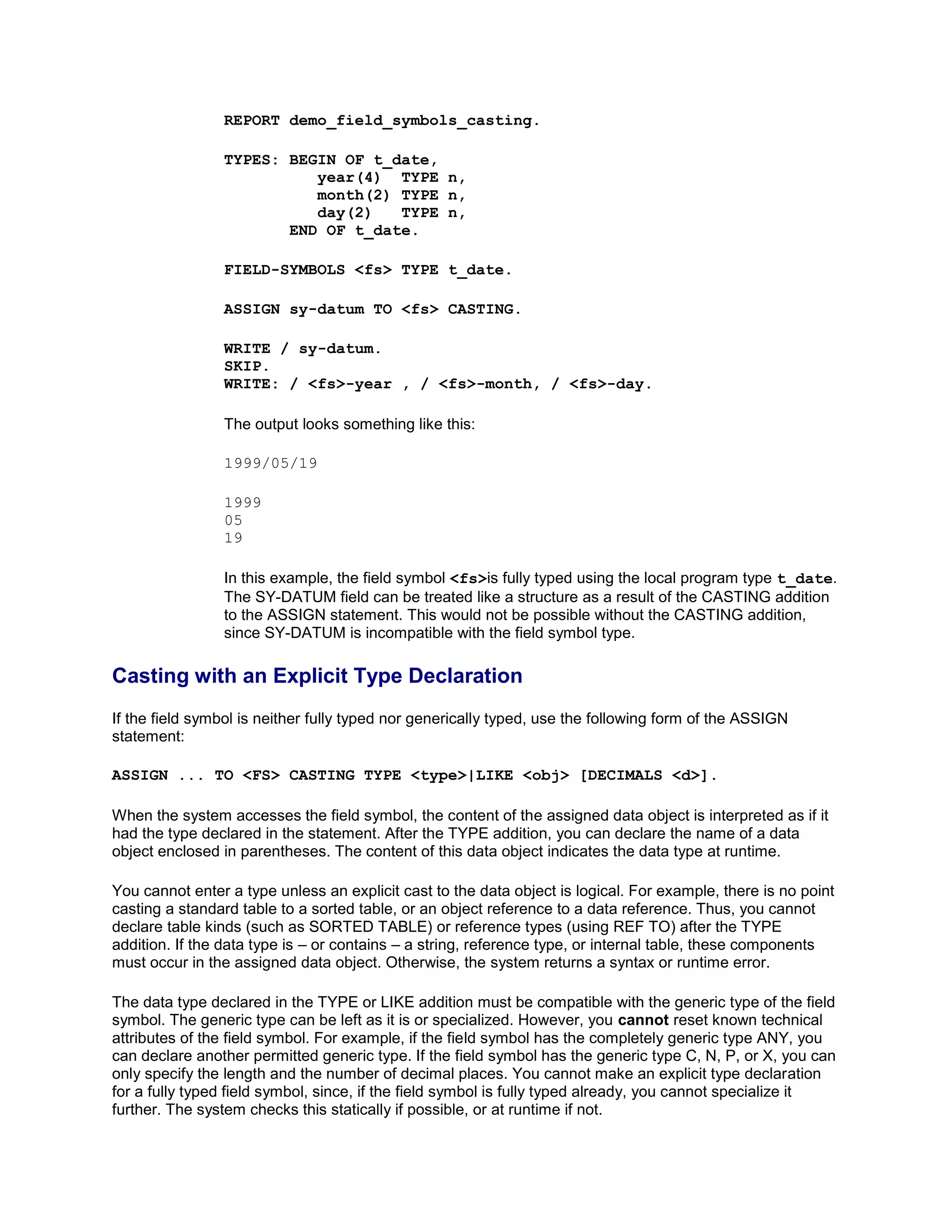 Field symbols | DOCX