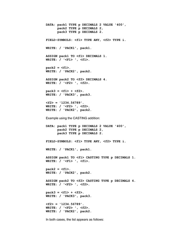 Field symbols | DOCX