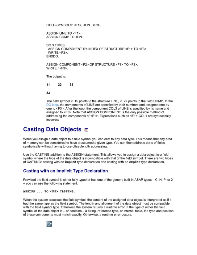 Field symbols | DOCX