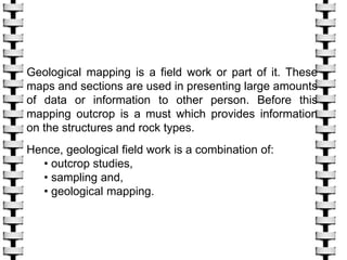 Field work in geology courses by different science | PPT