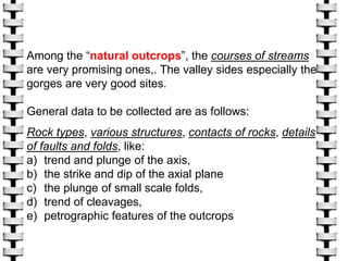 Field work in geology courses by different science | PPT