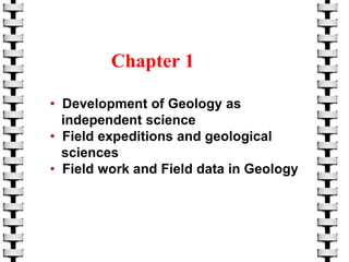 Field work in geology courses by different science | PPT