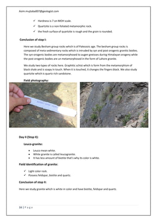 Geological Field Report of Gilgit Baltistan | PDF