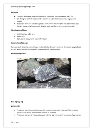 Geological Field Report of Gilgit Baltistan | PDF